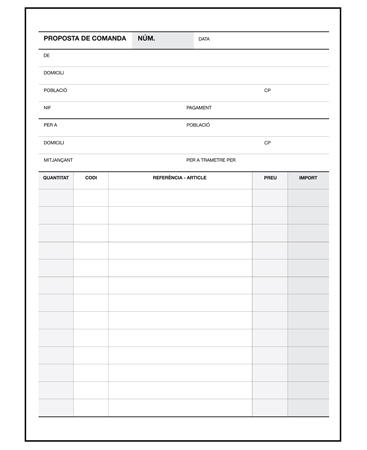 Comercial Paperera i Materials d'Oficina S.L. | Talonaris Prop. comanda ...